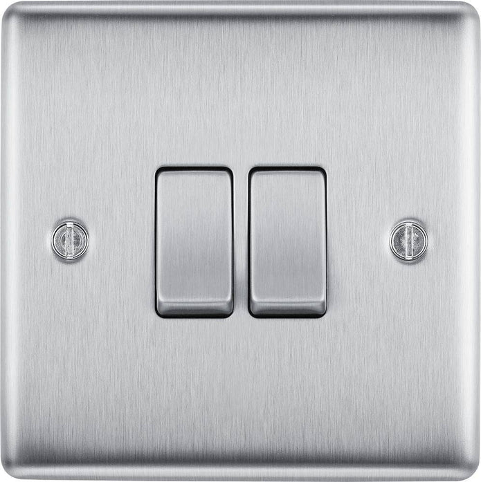 BG Nexus Metal Brushed Steel Light Switch 2 Gang 2Way NBS42 – Sunny ...