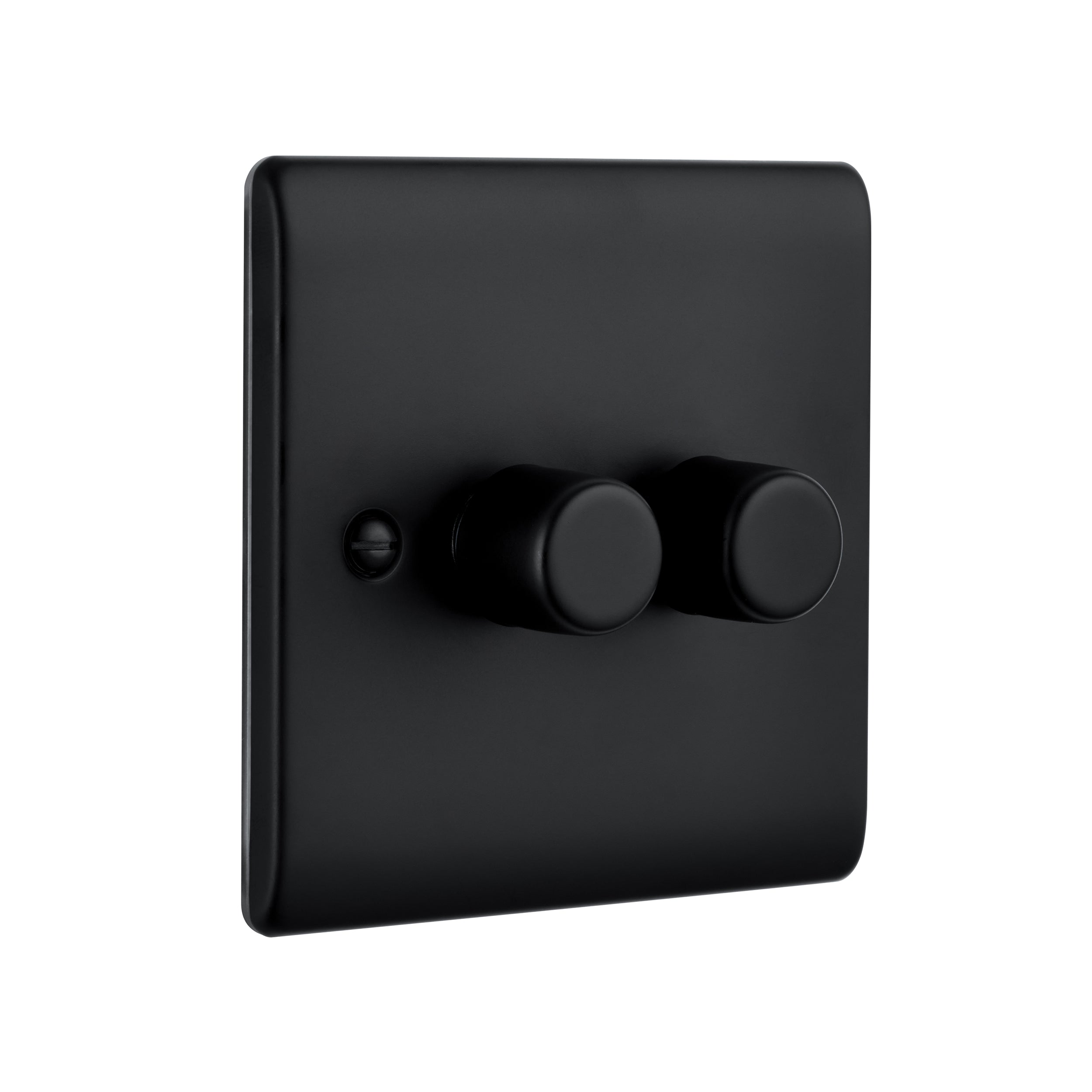 Saxby Raised Screwed 2G LED Dimmer 5-100W - Matt Black RS662BL