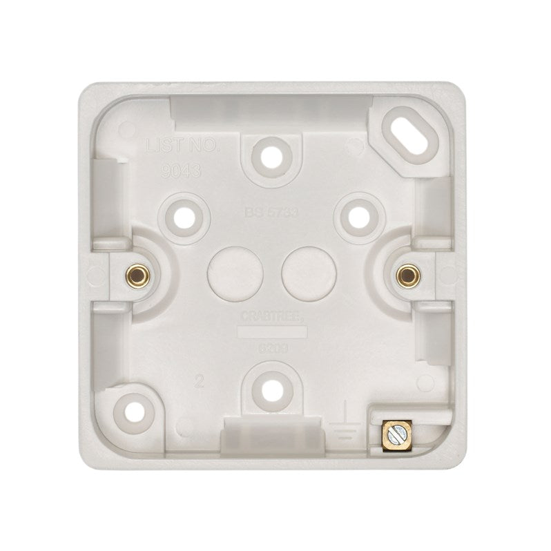 Crabtree Capital White Moulded 1 Gang 20mm Surface Installation Box 9043