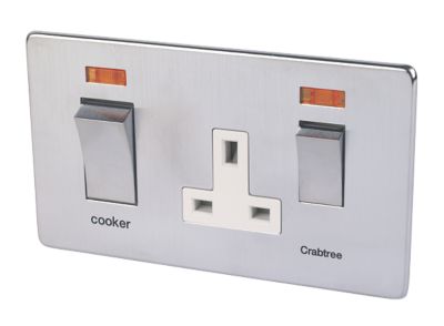 Crabtree Platinum Satin Chrome 45 Amp Cooker Socket 7521/3SC/WH – Sunny ...